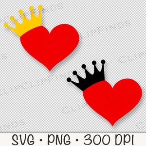 Heart With Crown SVG, Heart With Crown PNG, Valentine's Day ...