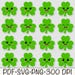 Kawaii Shamrock Clipart, Cute Faces Clover PNG, Saint Patrick's Cute ...
