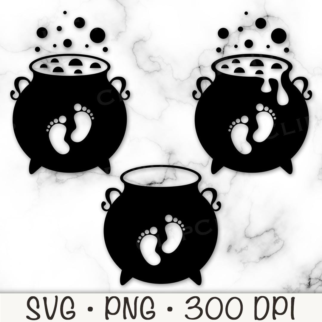 Baby Feet Witch's Cauldron SVG, Baby is Brewing, Gender Reveal ...