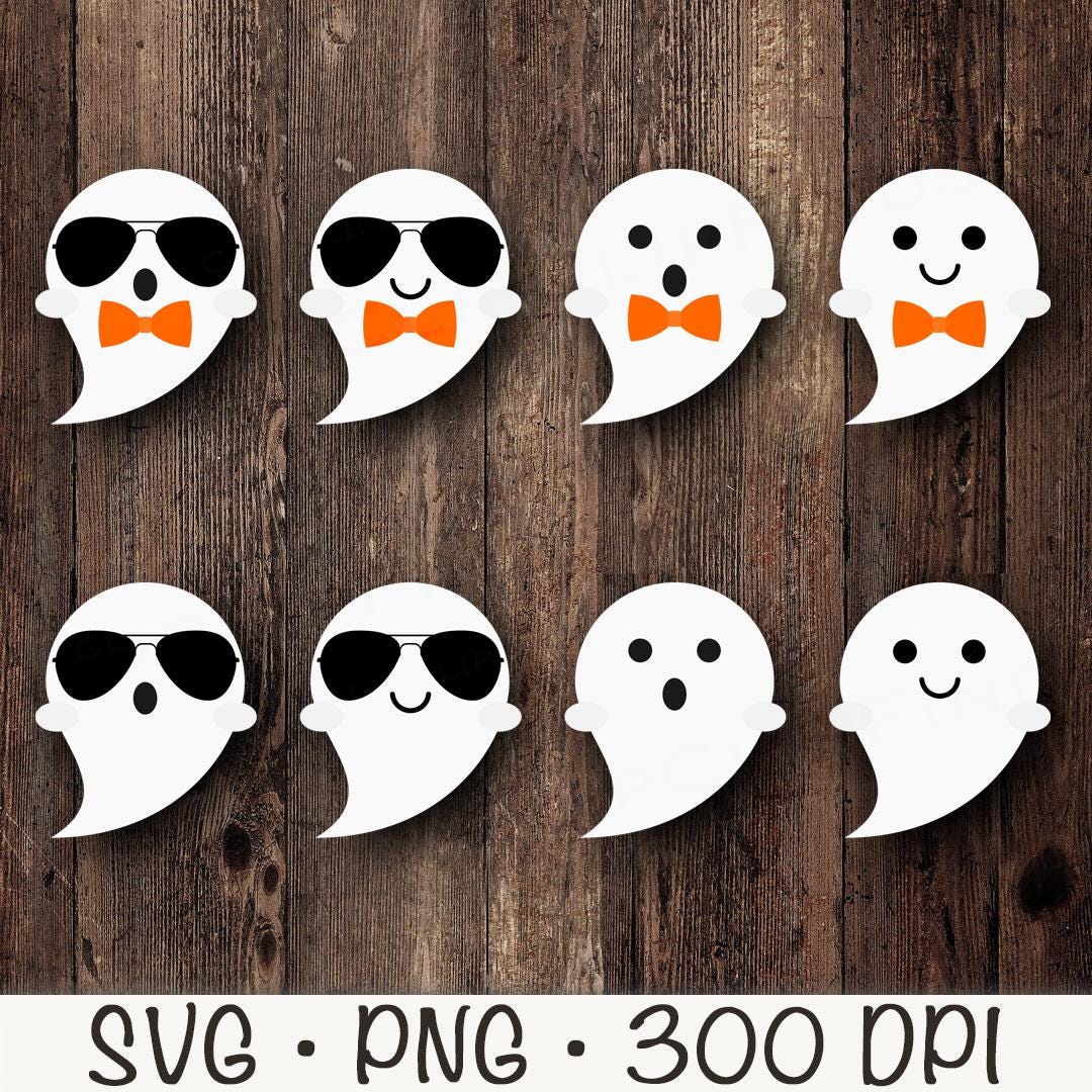 Cute Boy Ghost SVG, Boy Ghost PNG, Ghost With Bowtie, Ghost With ...