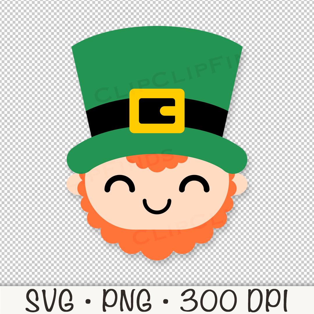 Leprechaun SVG, Cute Leprechaun Face SVG, Leprechaun Head PNG, Clipart ...