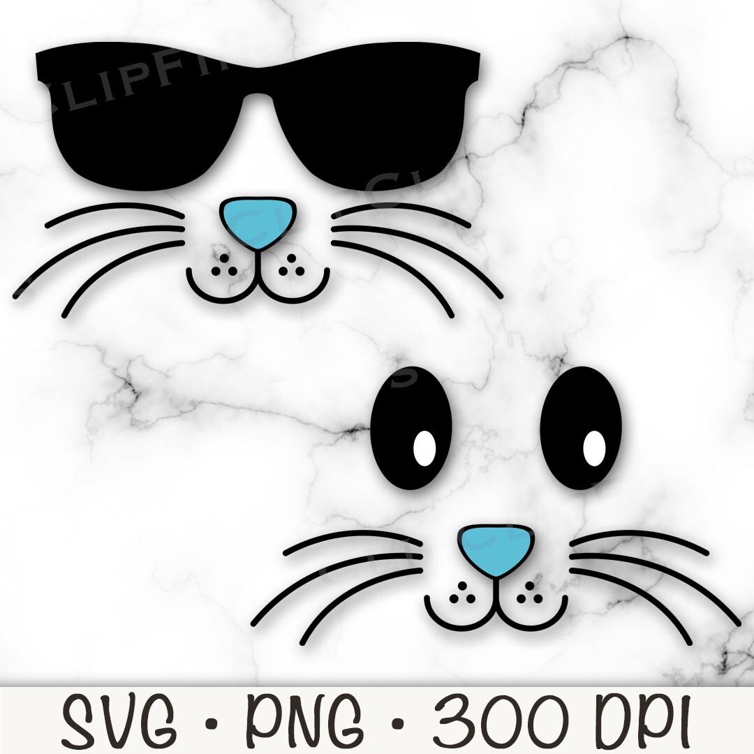 Bunny Face SVG, Boy Bunny, Bunny With Sunglasses, Easter Bunny PNG ...