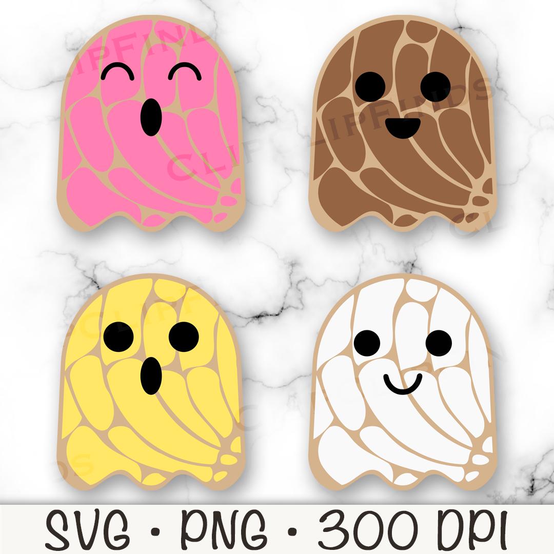 Spooky Concha Ghosts PNG, Pantasmas SVG, Pan Dulce, Dia De Los Muertos ...