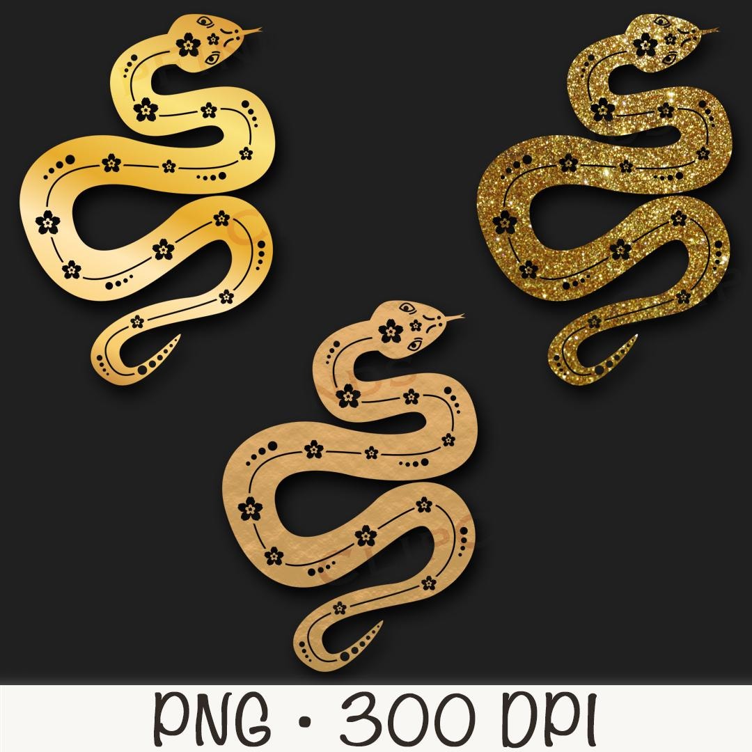 Gold Chinese New Year Snake, Lunar Year 2025, Year of the Snake ...