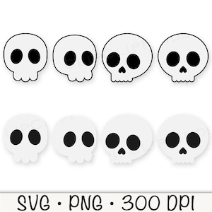 Cute Skull Clipart, Skull PNG, Skull SVG, Little Skull, Kawaii Skull ...