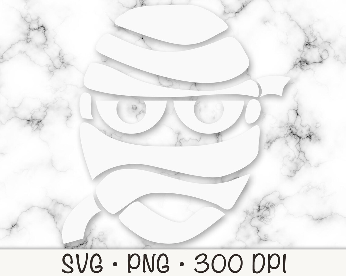 Mummy Face SVG, Mummy Face PNG, Sublimation, Halloween Face, Instant ...