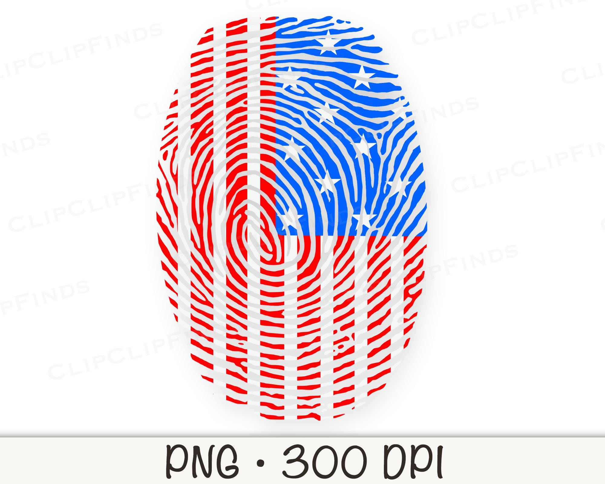 Patriotic American Flag Finger Print, DNA, 4th of July, Memorial Day ...