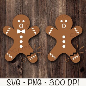 Broken Gingerbread Man SVG, Oh Snaps SVG PNG, Funny Gingerbread ...