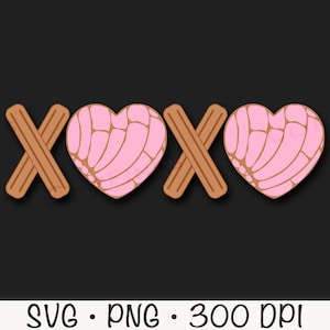 XOXO Concha Heart SVG, Concha Valentine PNG, Mexican Pan Dulce ...