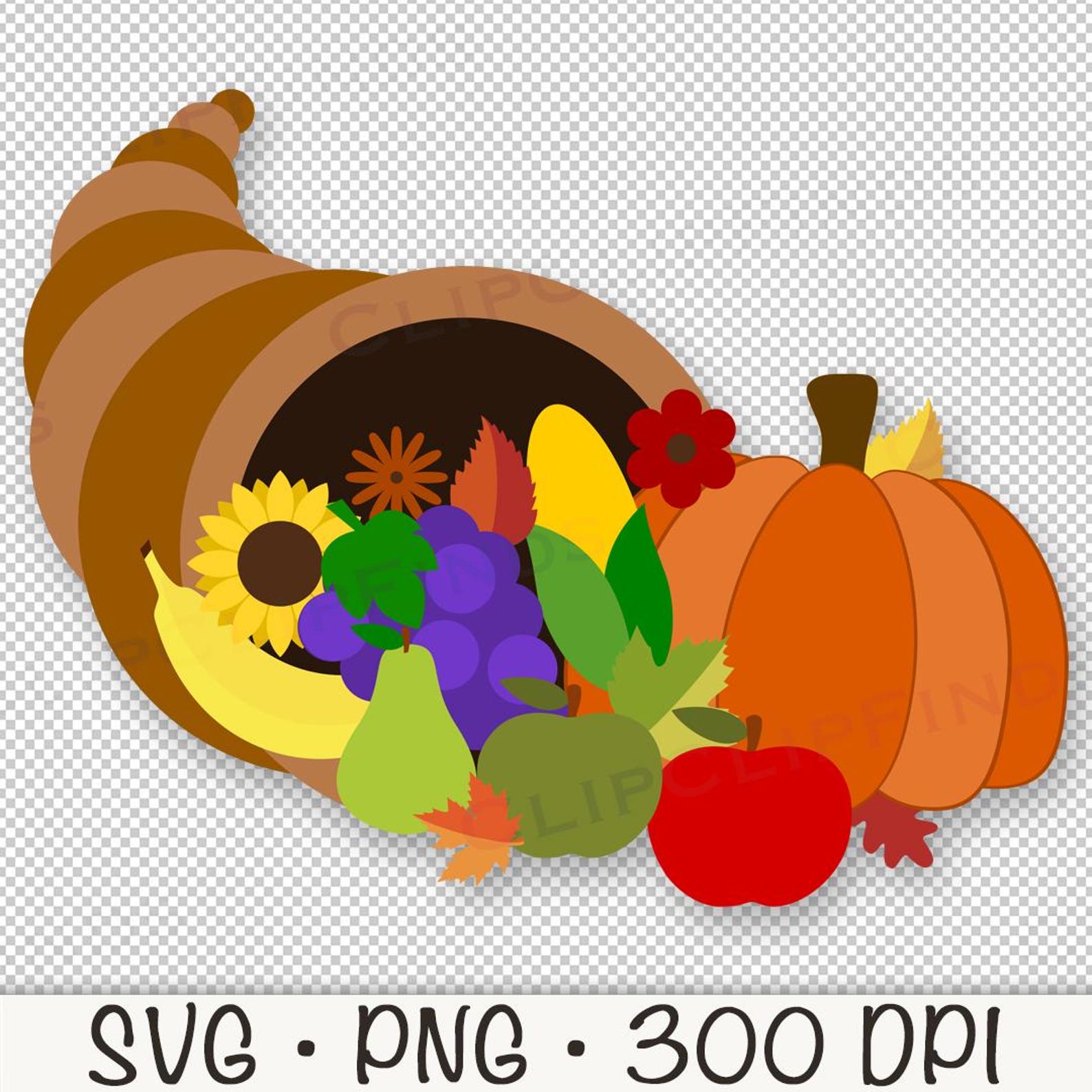 Cornucopia SVG, Thanksgiving Dinner, Cornucopia PNG, Cornucopia Clip ...