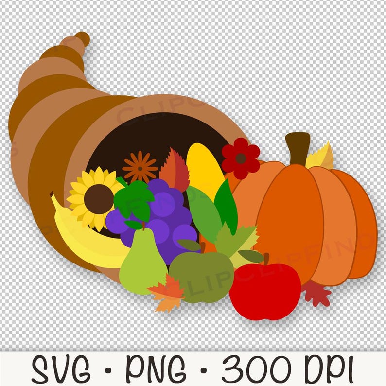 Cornucopia SVG, Thanksgiving Dinner, Cornucopia PNG, Cornucopia Clip ...