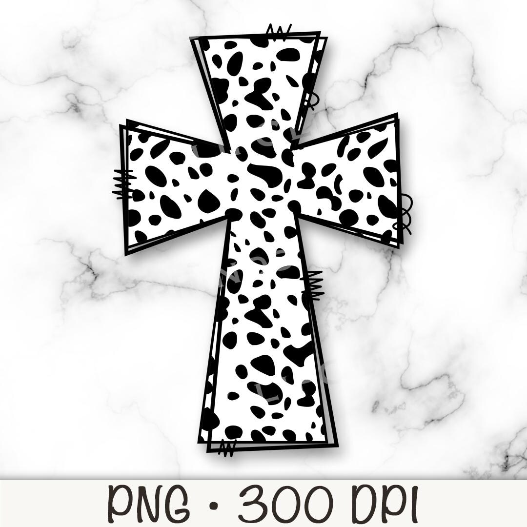 Dalmatian Cross PNG, Easter Cross PNG, Black and White Cross, Scribble ...