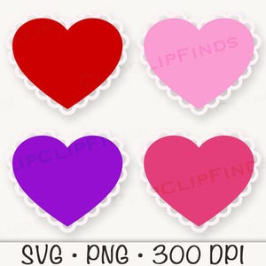Doily Hearts SVG, Scalloped Hearts SVG, Lace Hearts Clipart, Scalloped ...