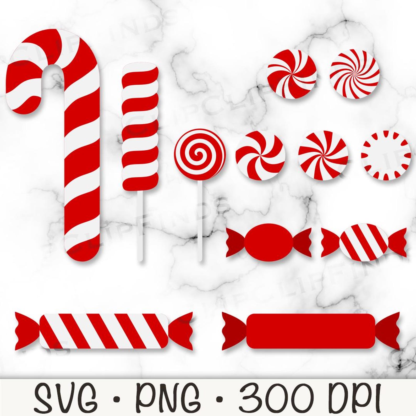 Red Christmas Candy SVG, Candy Cane PNG, Peppermint Candy SVG, Instant ...