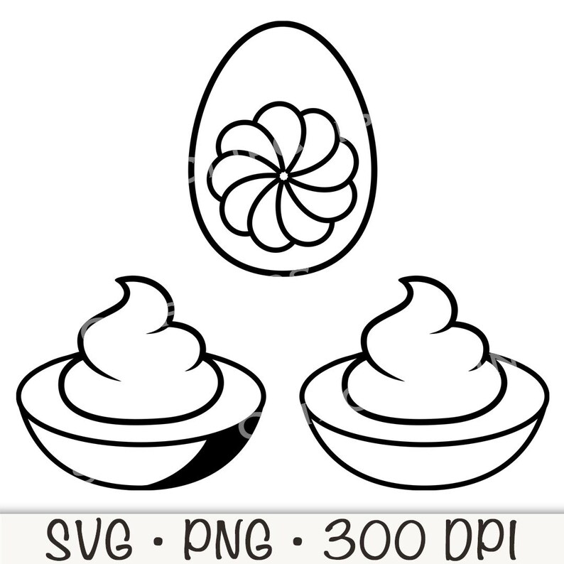 Deviled Eggs SVG, PNG, Outline, Clipart, Digital Download File - Etsy