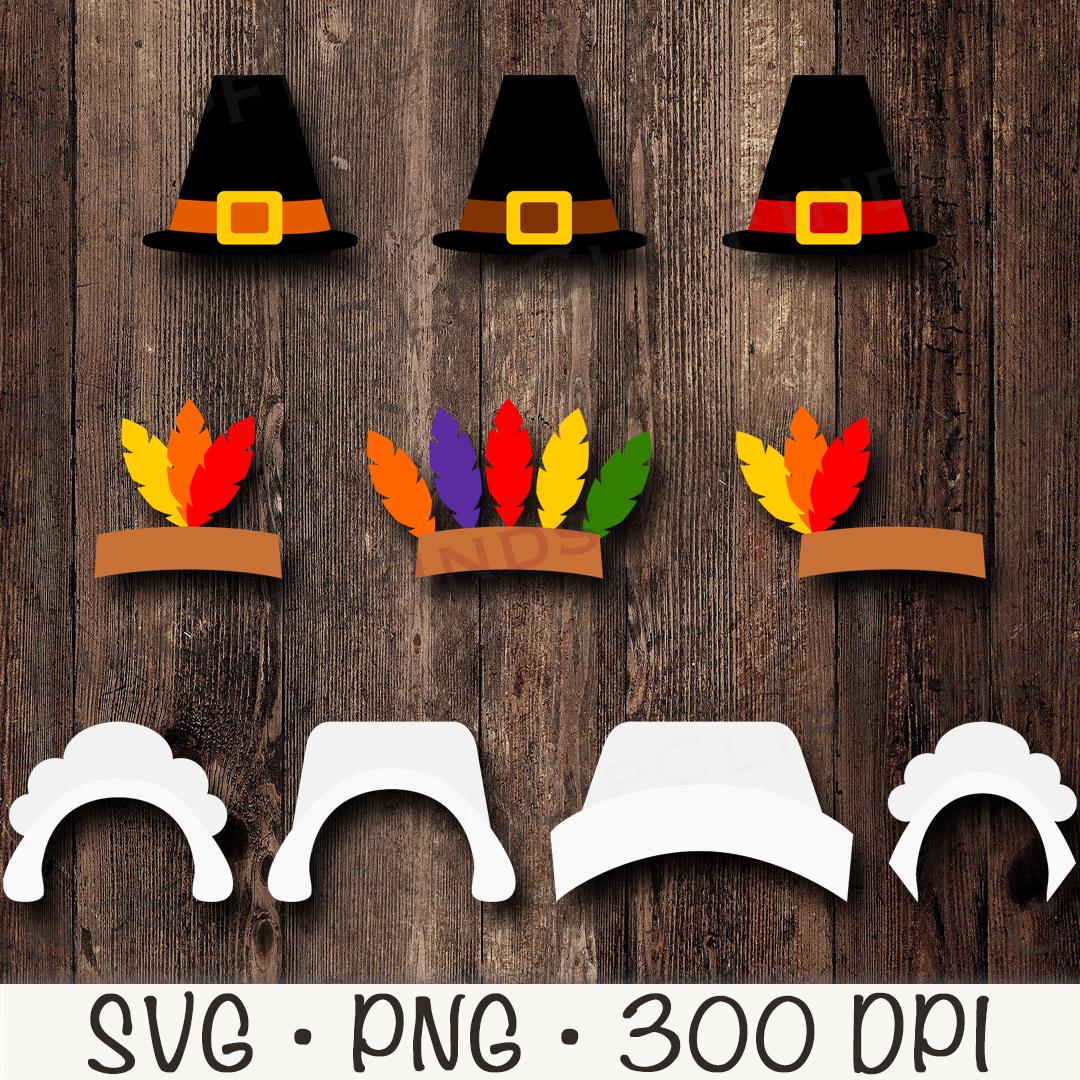 Pilgrim Hats, Indian Feathered Hats, Bonnet, Coif, Thanksgiving Head ...