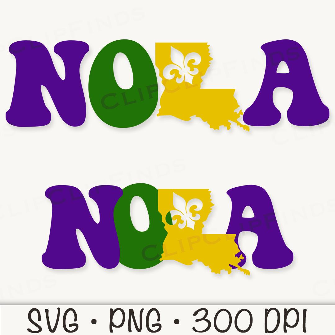 Nola SVG, Louisiana State, Fleur De Lis, Groovy Font, New Orleans ...