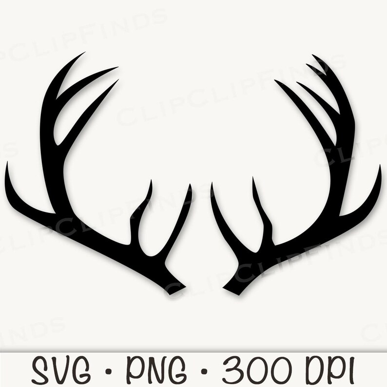 Antlers SVG, Deer Antlers PNG, Antlers Silhouette, Instant Digital ...