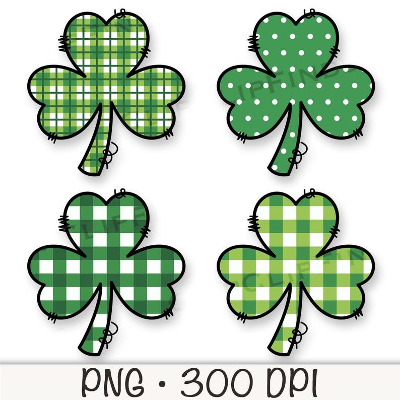 Shamrock PNG, Doodle Shamrock, Hand-drawn Shamrock, Checkerboard ...