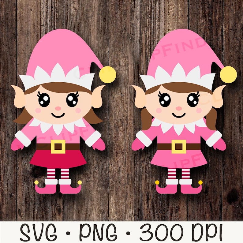 Cute Girl Elf SVG, Elf PNG, Girl Elf Clip Art, Pink Elf, Baby Elf ...