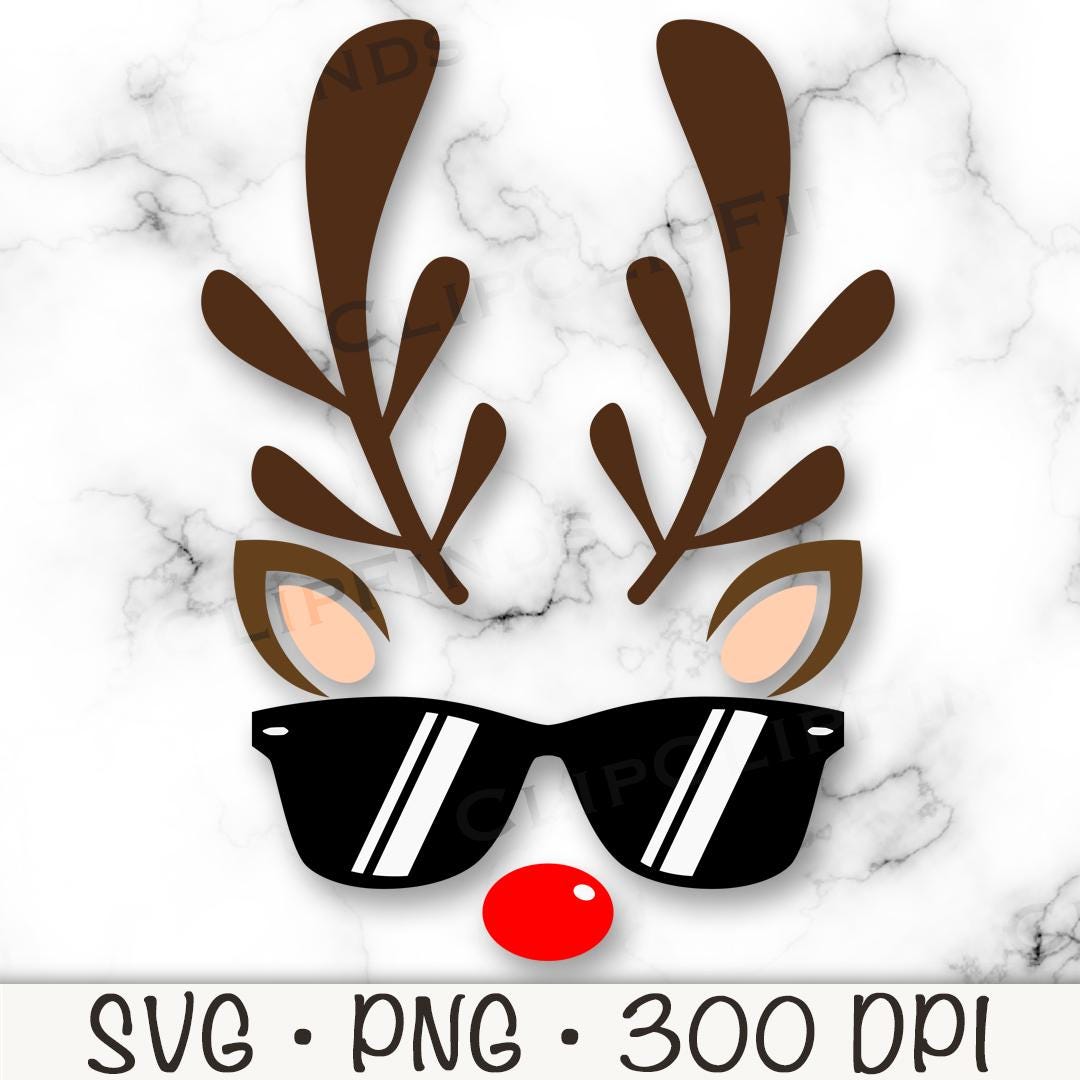 Reindeer Face With Sunglasses, Boy Reindeer, Cool Reindeer, Christmas ...