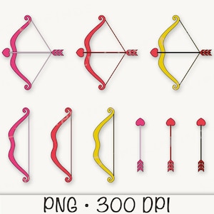 Heart Bow and Arrow, Valentine's Day Bow and Arrow Clipart, PNG ...