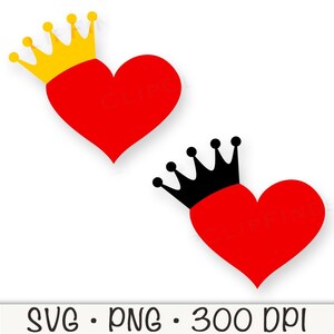 Heart With Crown SVG, Heart With Crown PNG, Valentine's Day ...