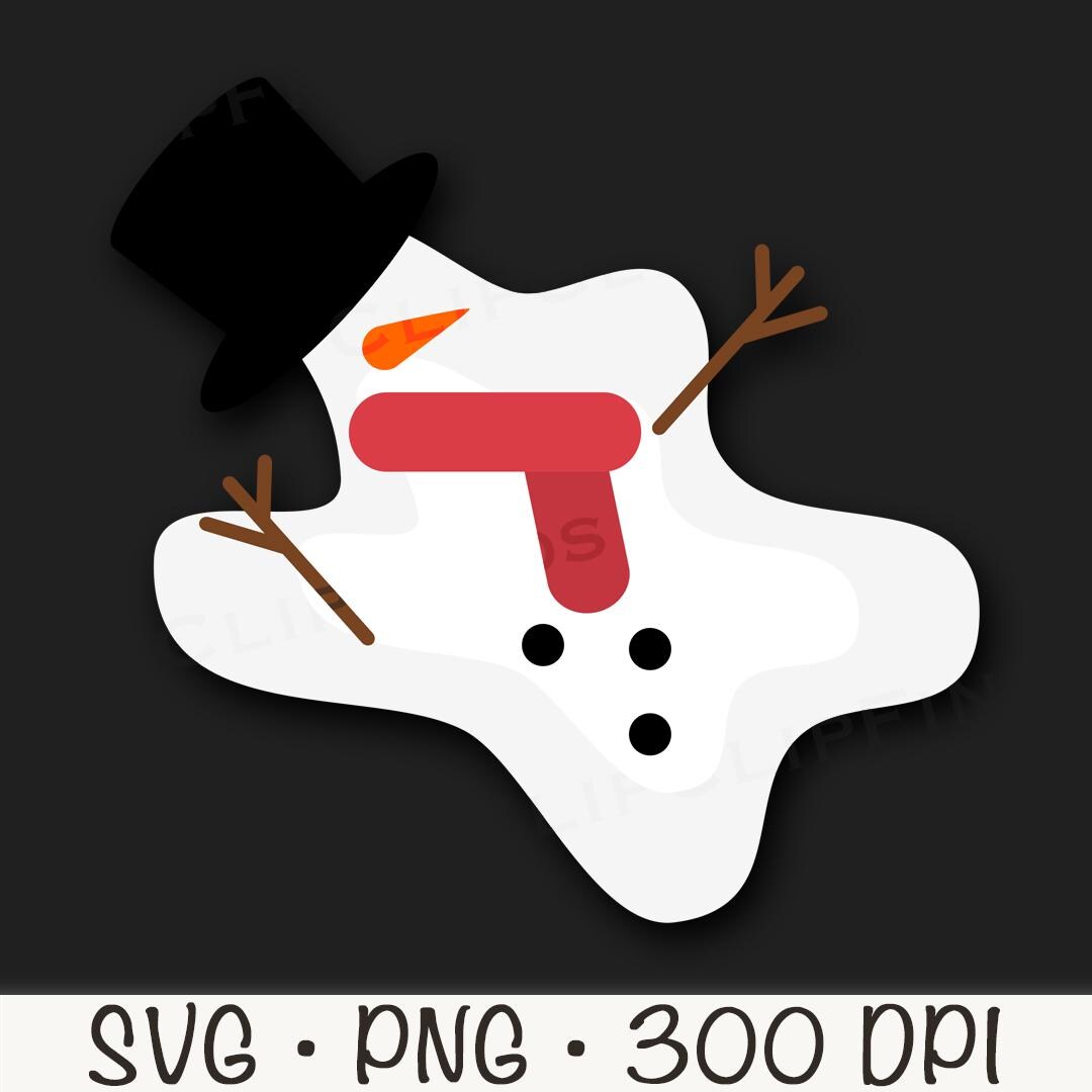 Melted Snowman SVG, Melting Snowman PNG, Melted Snowman on the Floor ...