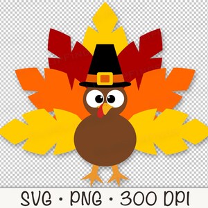 Thanksgiving Turkey SVG Vector File and PNG Transparent Background Clip ...