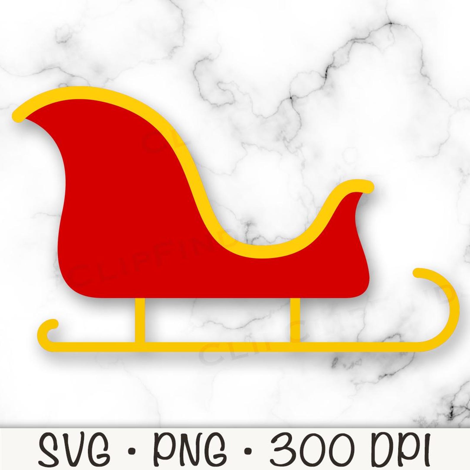 Santa Sleigh Clipart, Christmas Santa Sleigh SVG, Santa Sleigh PNG ...