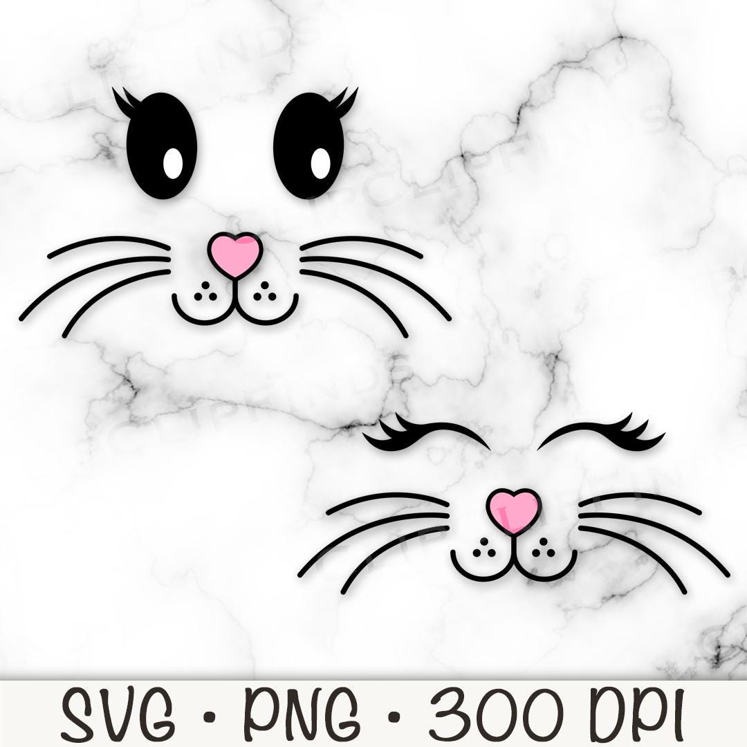 Bunny Face SVG, Girl Bunny, Bunny With Lashes, Easter Bunny PNG, Pink ...