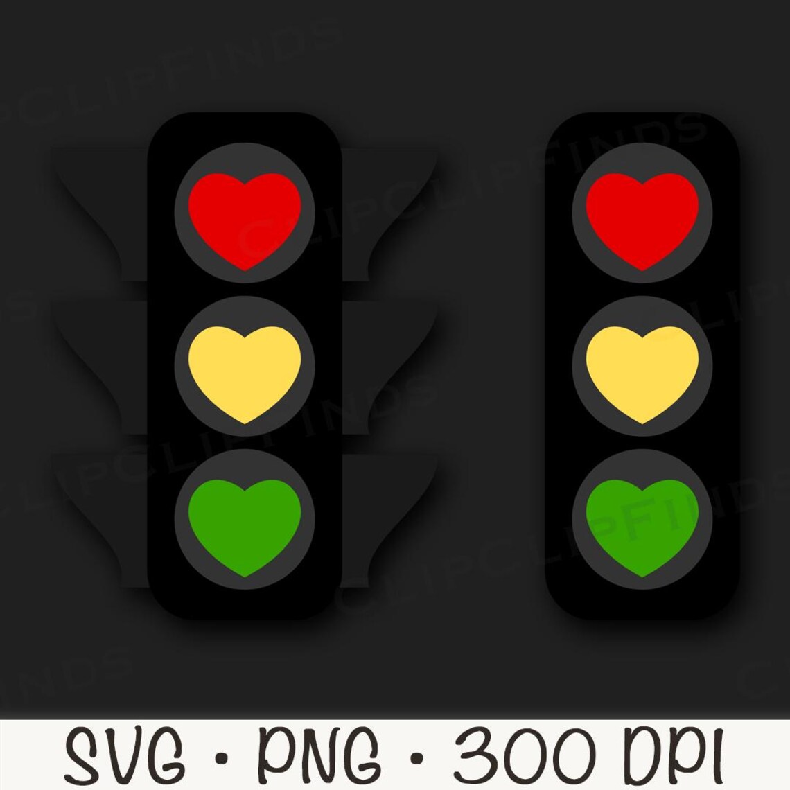 Heart Traffic Light, Traffic Light Love, Valentine's Day, SVG, PNG ...