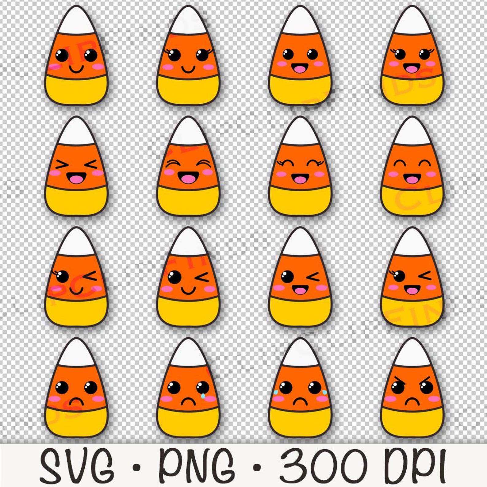 Kawaii Candy Corn SVG, Cute Candy Corn PNG, Candy Corn With Faces ...