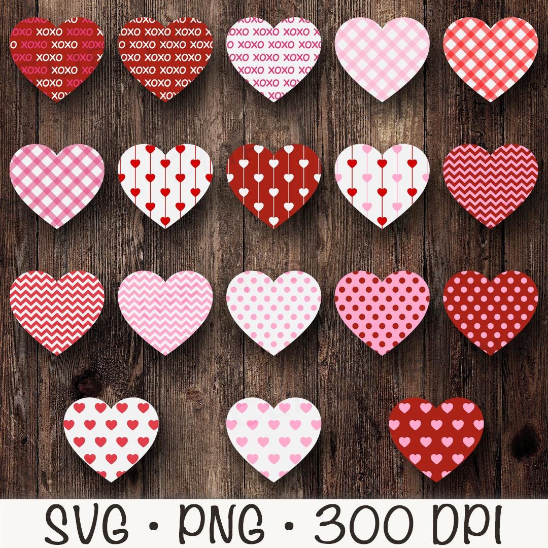 Hearts Clipart, Valentine's Day Hearts PNG, Decorative Hearts SVG ...