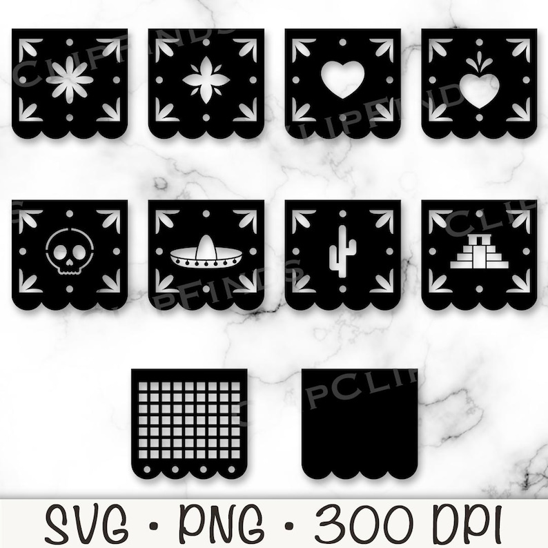 Papel Picado SVG, Papel Picado PNG, Dia De Los Muertos, Day of the Dead ...