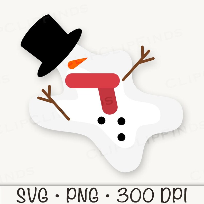 Melted Snowman SVG, Melting Snowman PNG, Melted Snowman on the Floor ...