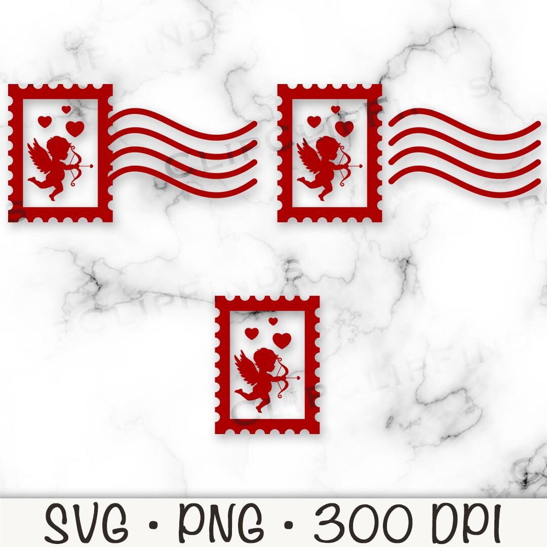 Cupid Stamp SVG, PNG, Valentine's Day Stamp, Postage, Love, Bundle ...