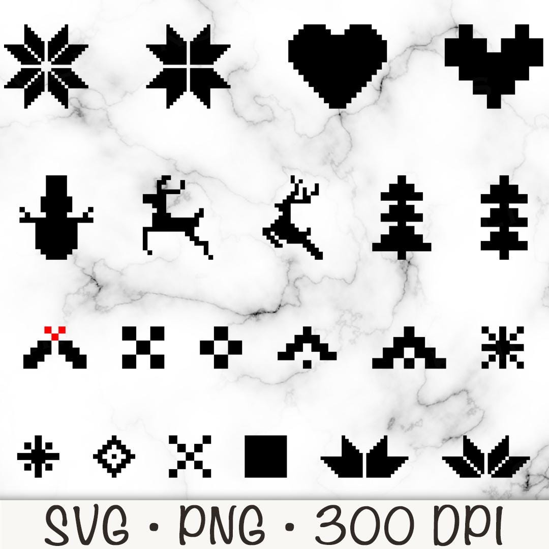 34 Ugly Sweater Elements DYI Graphics SVG, PNG, Clip Art, Christmas ...