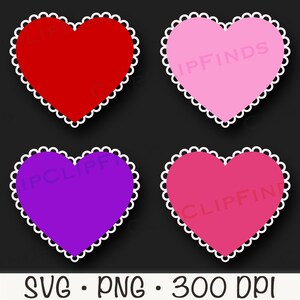 Doily Hearts SVG, Scalloped Hearts SVG, Doily Hearts Clipart, Scalloped ...
