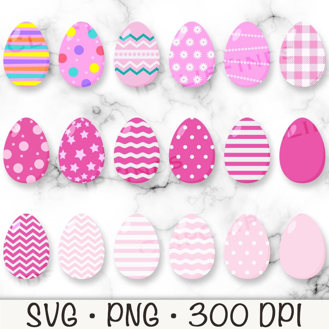 Pink Easter Eggs Clipart, Easter Eggs PNG, Easter Eggs SVG, Cute Easter ...