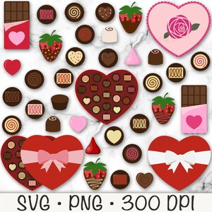 Valentine's Chocolate SVG, Valentines Chocolate Clip Art Bundle Pack ...