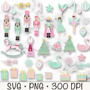 Pink and Mint Green Nutcracker Clipart, Nutcracker Clipart, Nutcracker ...