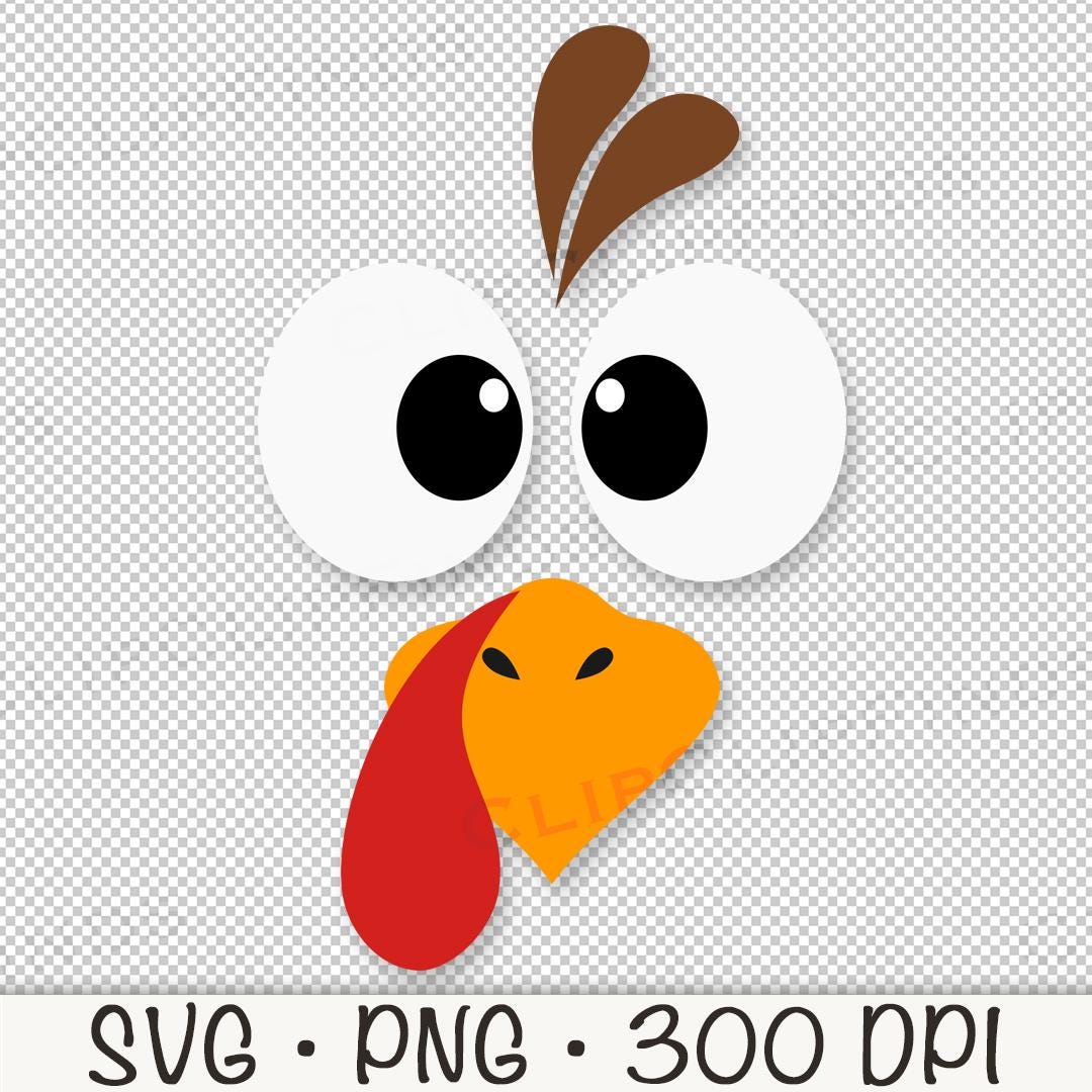 Turkey Face SVG, Turkey Face PNG, Thanksgiving Turkey Face, Funny ...