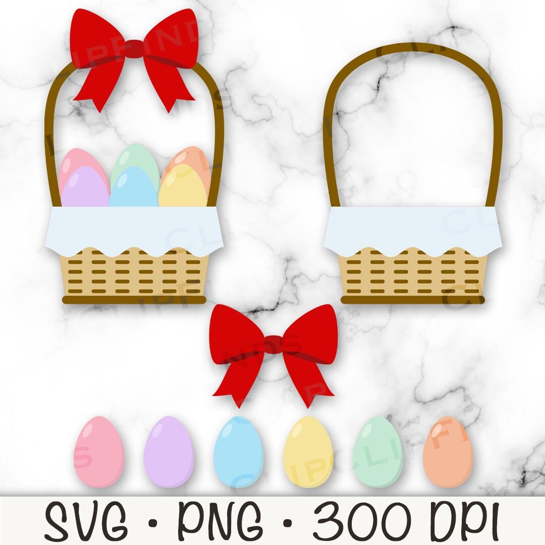 Easter Basket PNG, Easter Basket Clipart, Easter Basket SVG, Pastel ...