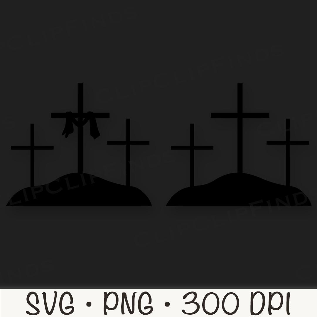 Calvary Crosses SVG, Three Crosses SVG, Calvary Crosses Silhouette PNG ...