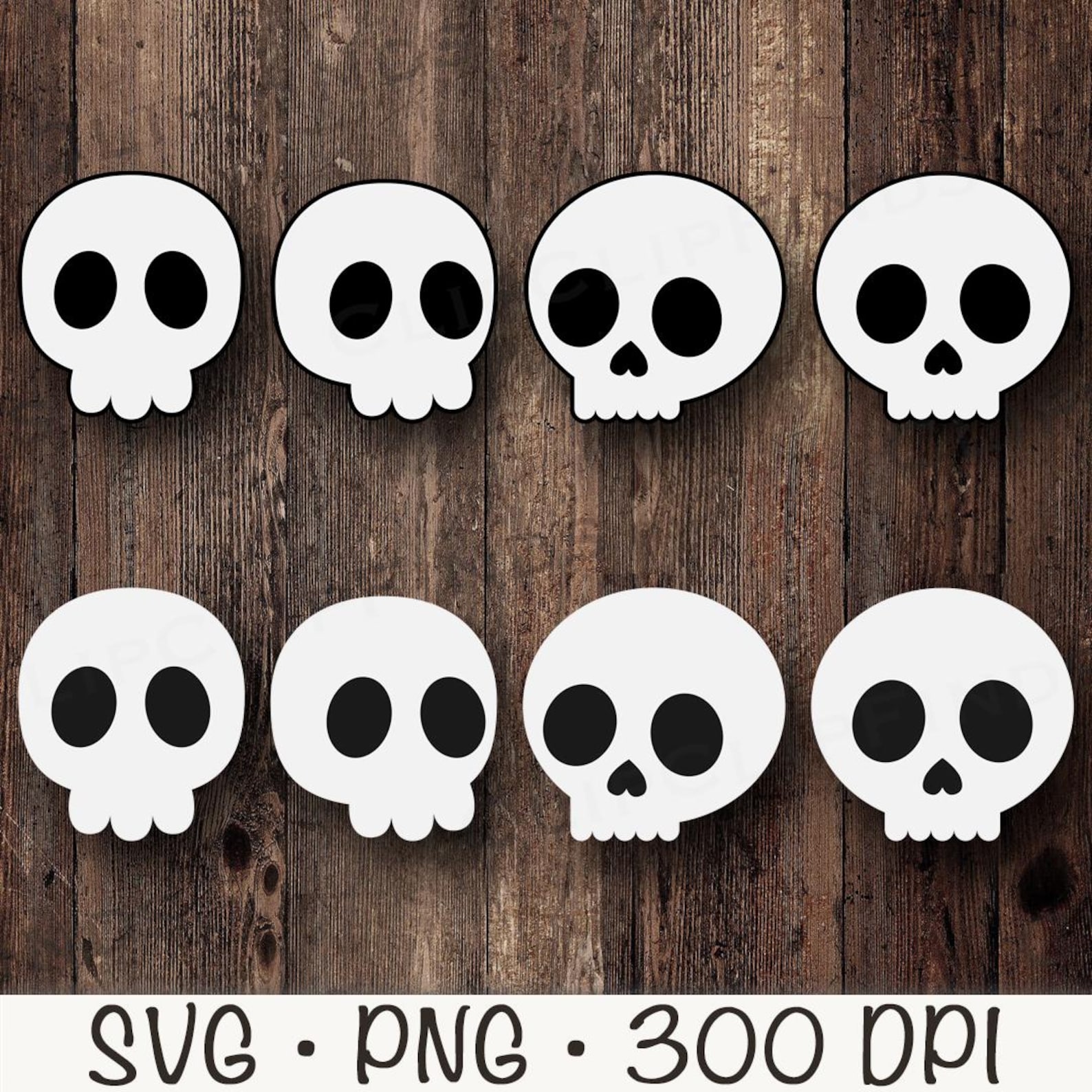 Cute Skull Clipart, Skull PNG, Skull SVG, Little Skull, Kawaii Skull ...