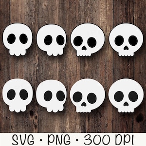 Cute Skull Clipart, Skull PNG, Skull SVG, Little Skull, Kawaii Skull ...