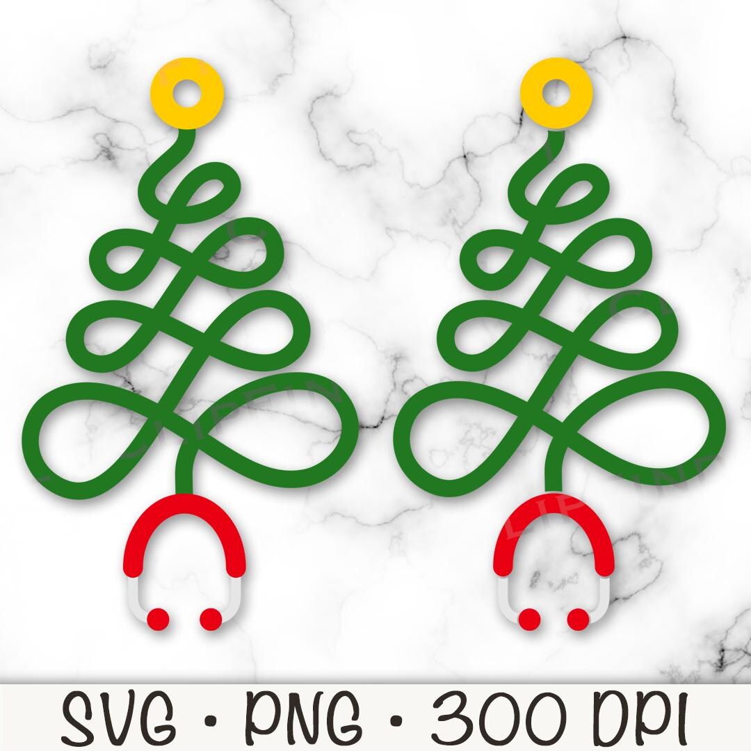 Nurse Christmas Tree Stethoscope, Medical Tree, SVG Vector Cut File and ...