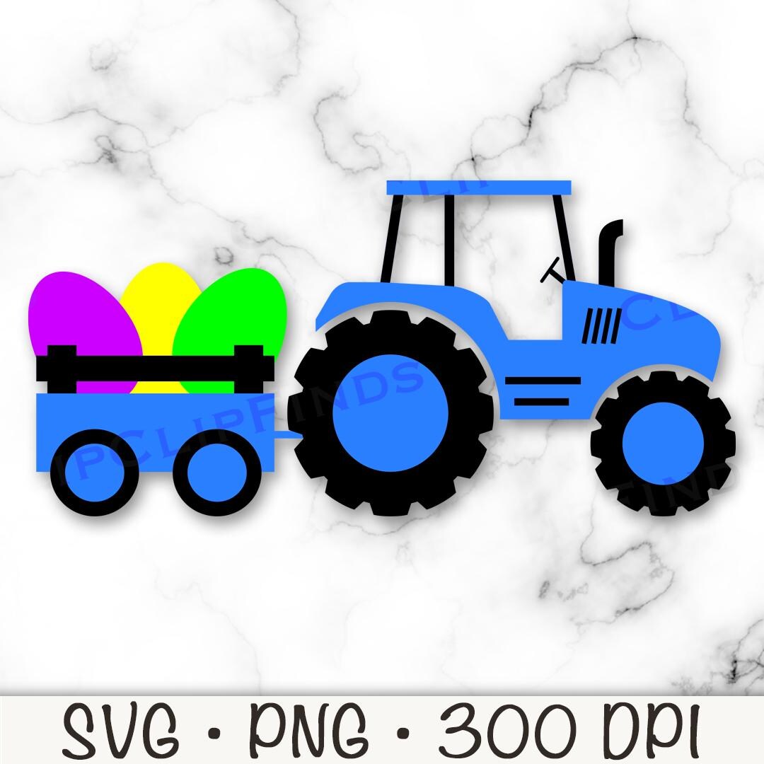 Easter Egg Tractor SVG, Blue Tractor Truck for Boy, Tractor Truck PNG ...