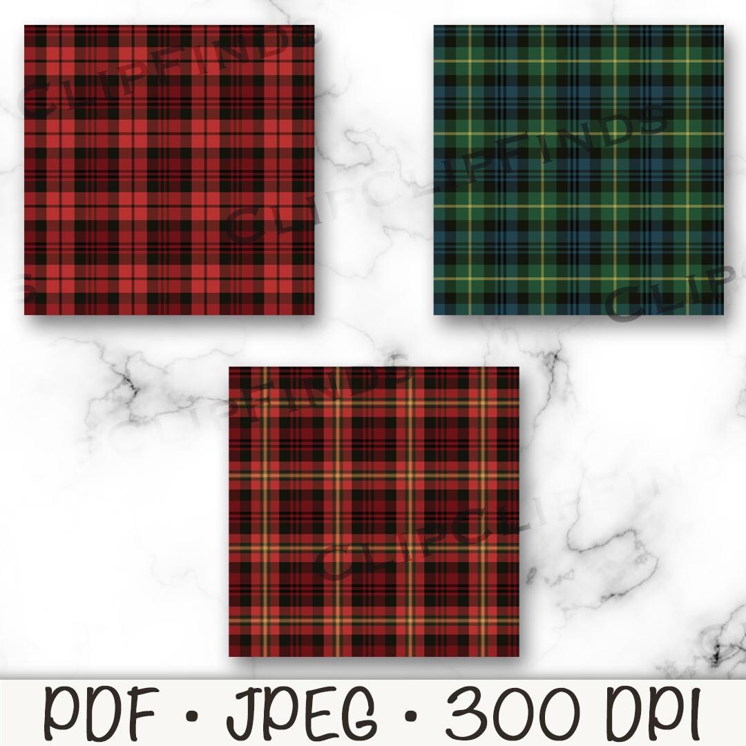 Tartan Plaid Digital Paper, PDF, JPEG, Buffalo Plaid, Twill,seamless ...